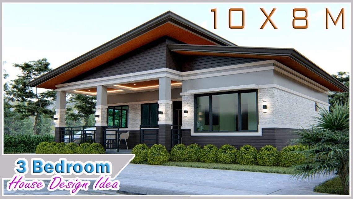 3-Bedrooms Simple House Design in 8 x 10 M ~ - HousePlans 24
