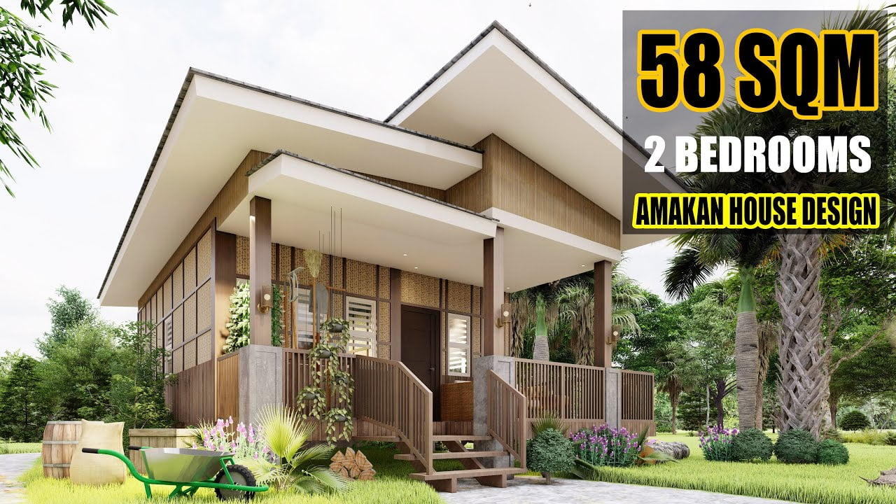 58 SQM Small House Design With 2 Bedroom + House Plan Details ...