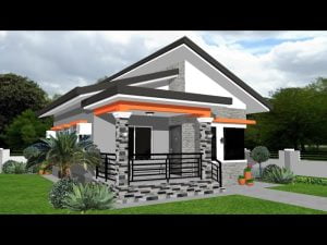 75 SQM Stylish Small Bungalow House Design Bahay With 3 Bedrooms 2T&B ...