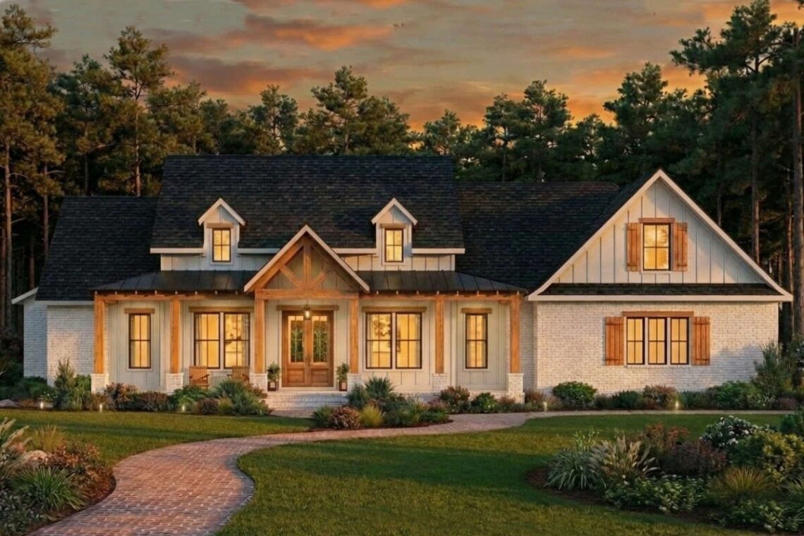 Curb Appeal and Open Living in a 2290 Square Foot Farmhouse - HousePlans 24
