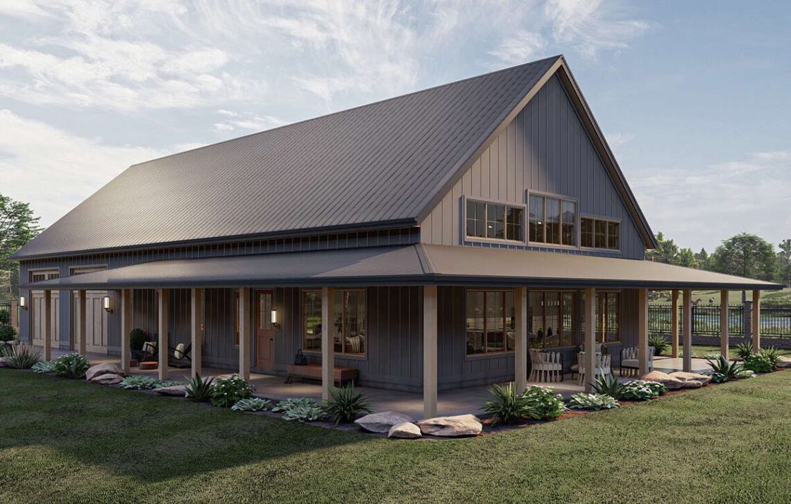 Well Proportioned Barndominium with 2113 Square Feet - HousePlans 24